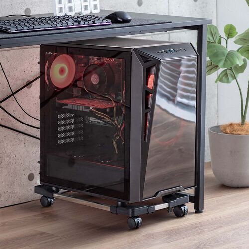 100-CPU005 CPUスタンド デスクトップ用 耐荷重50kg ゲーミングPC パソコンラック パソコンスタンド キャスター付き ほこり対策 無段階調整 プリンタ UPS | 通販なら ...
