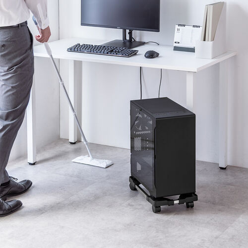 100-CPU005 CPUスタンド デスクトップ用 耐荷重50kg ゲーミングPC パソコンラック パソコンスタンド キャスター付き ほこり対策 無段階調整 プリンタ UPS | 通販なら ...