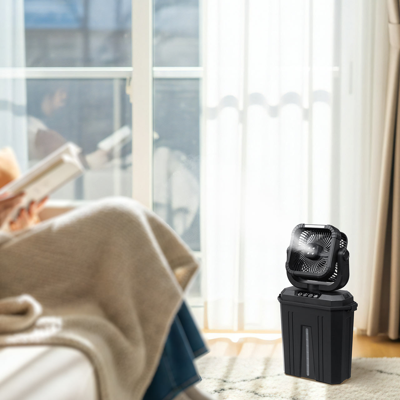 ミストファン 扇風機 10L 自動首振り コードレス USB Type-C 充電式 20000mAh キャンプ 現場 強力送風 リモコン ブラック 400-TOY050BK | 通販ならサンワ ...