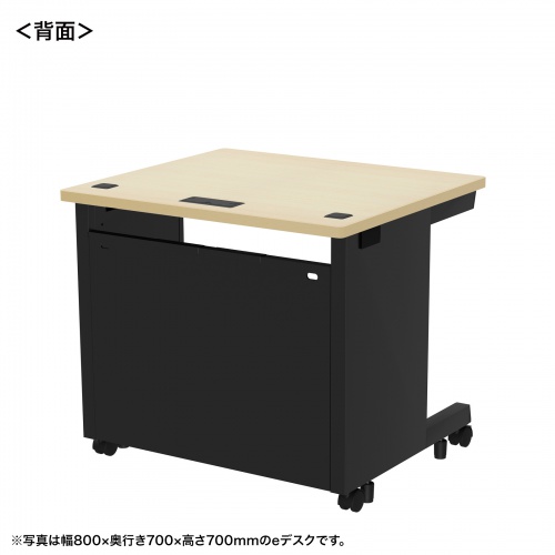 ED-SK8060BKLM72 eデスク 事務机 平机 セミオーダーデスク 特注 薄い木目＋ブラック 幅80cm 奥行60cm 高さ72cm ...