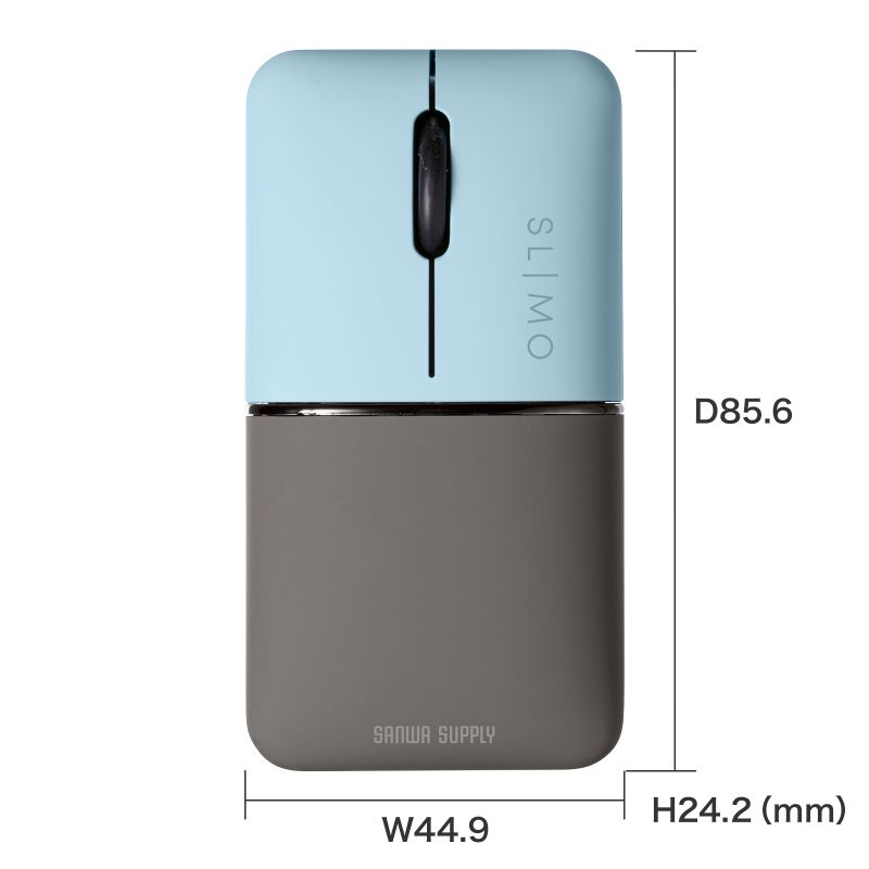 モバイルマウス 超小型 Bluetooth SLIMO 静音 無線 ブルーLEDセンサー 充電式 スリム 軽い 軽量 Type-C充電 ブルー ...