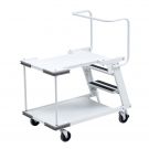 RAC-FA7 ピッキングカート ステップ付き 75L折りたたみコンテナ対応 脚立付き 大型キャスター 倉庫 物流センター |サンワダイレクト